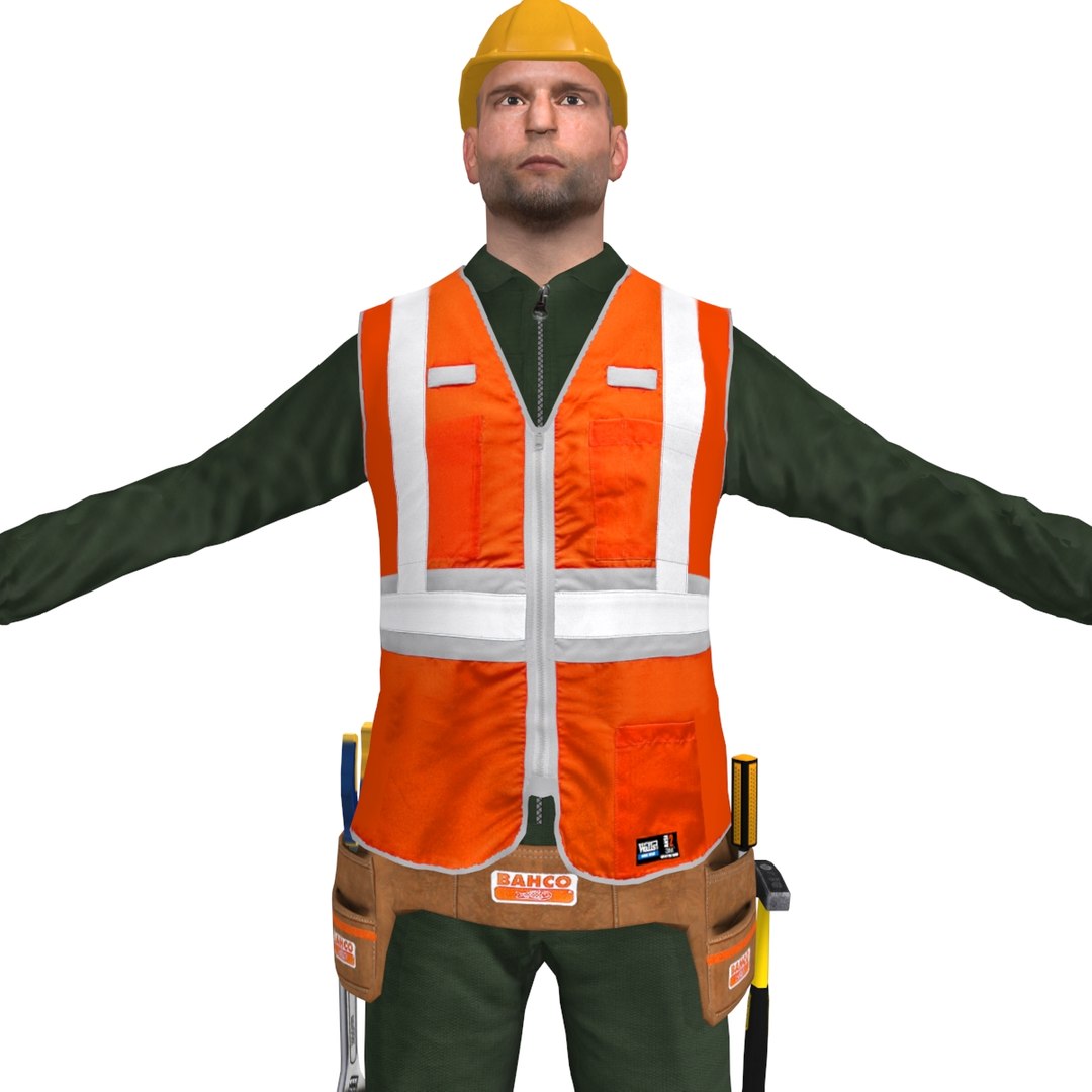 3d Model Rigged Worker Biped Man