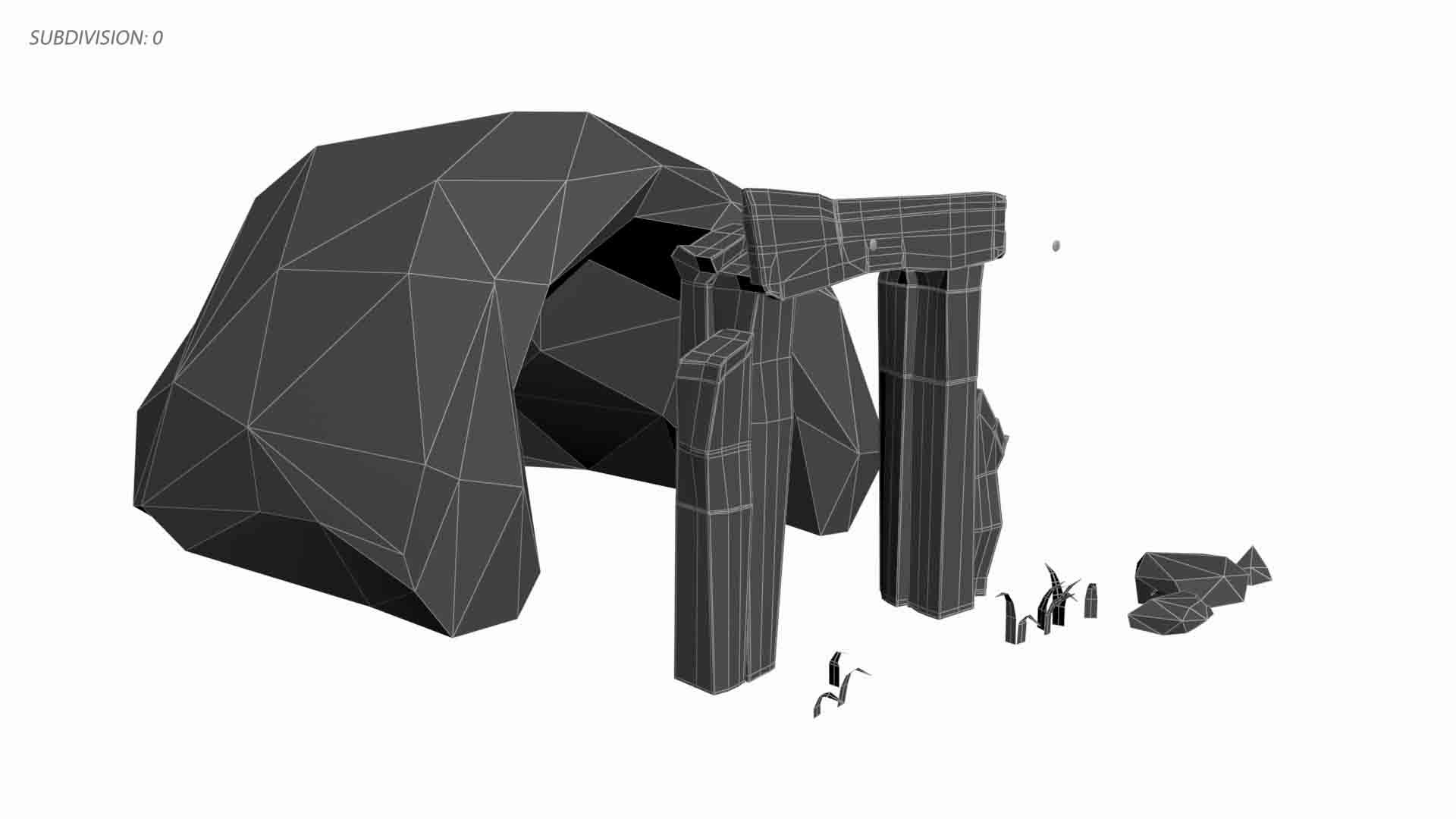 3D Low Poly Cartoon Cave Entrance Model - TurboSquid 1738188