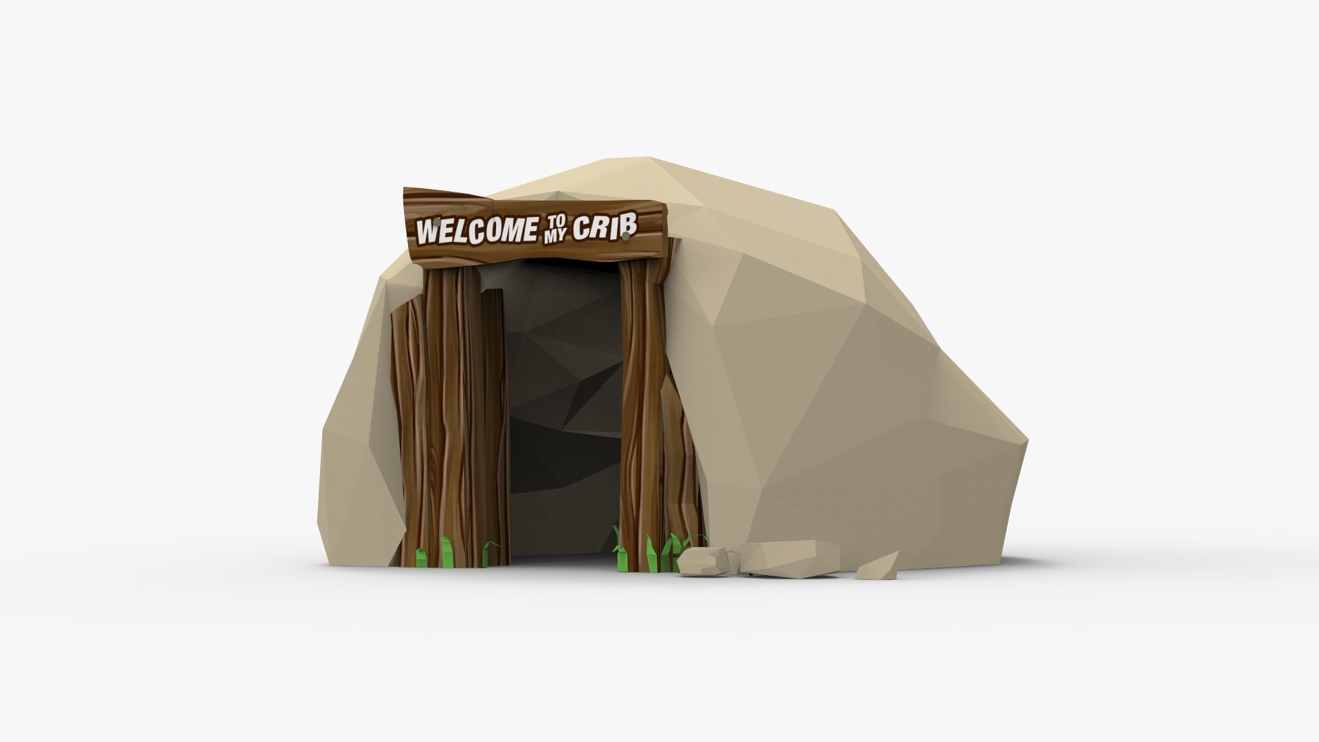 3D Low Poly Cartoon Cave Entrance Model - TurboSquid 1738188