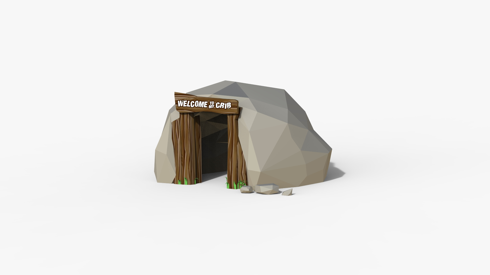 3D Low Poly Cartoon Cave Entrance Model - TurboSquid 1738188
