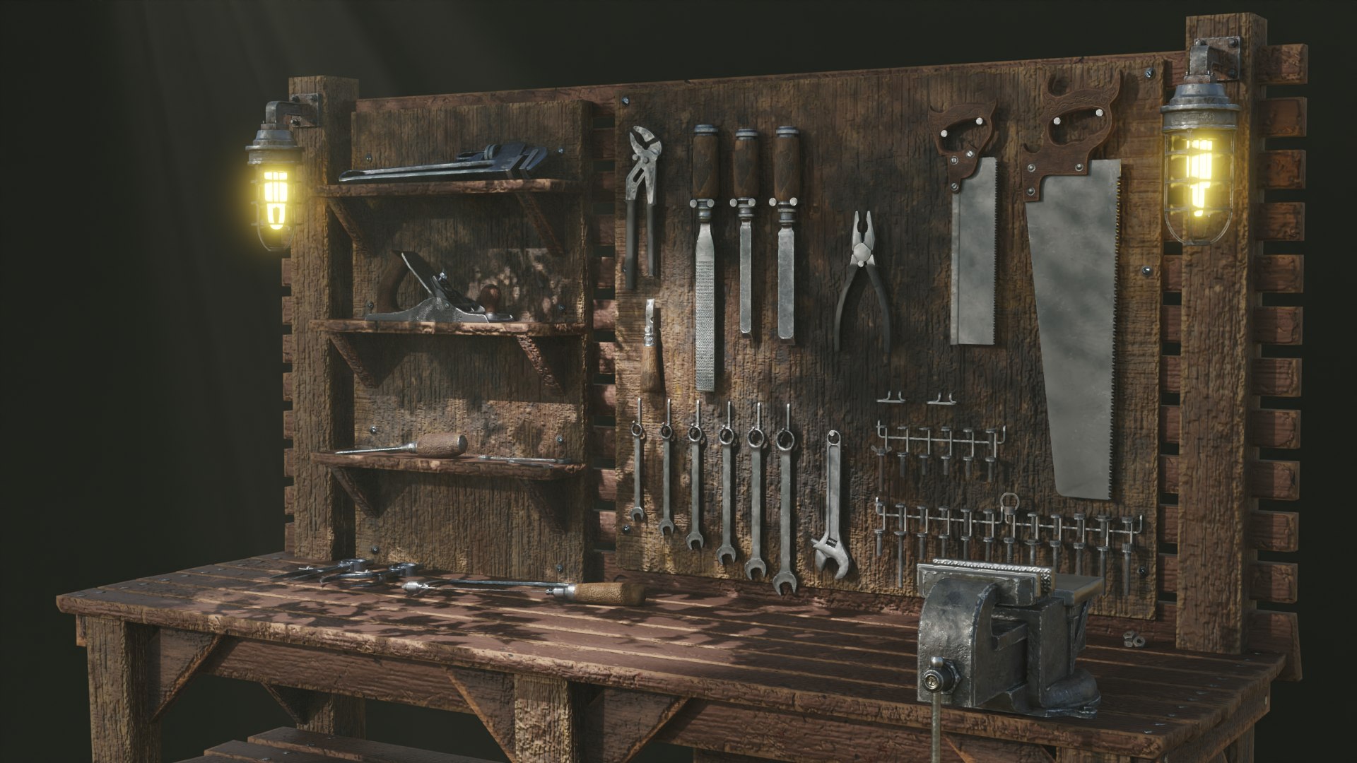 3D Model Workshop Table - TurboSquid 2182763