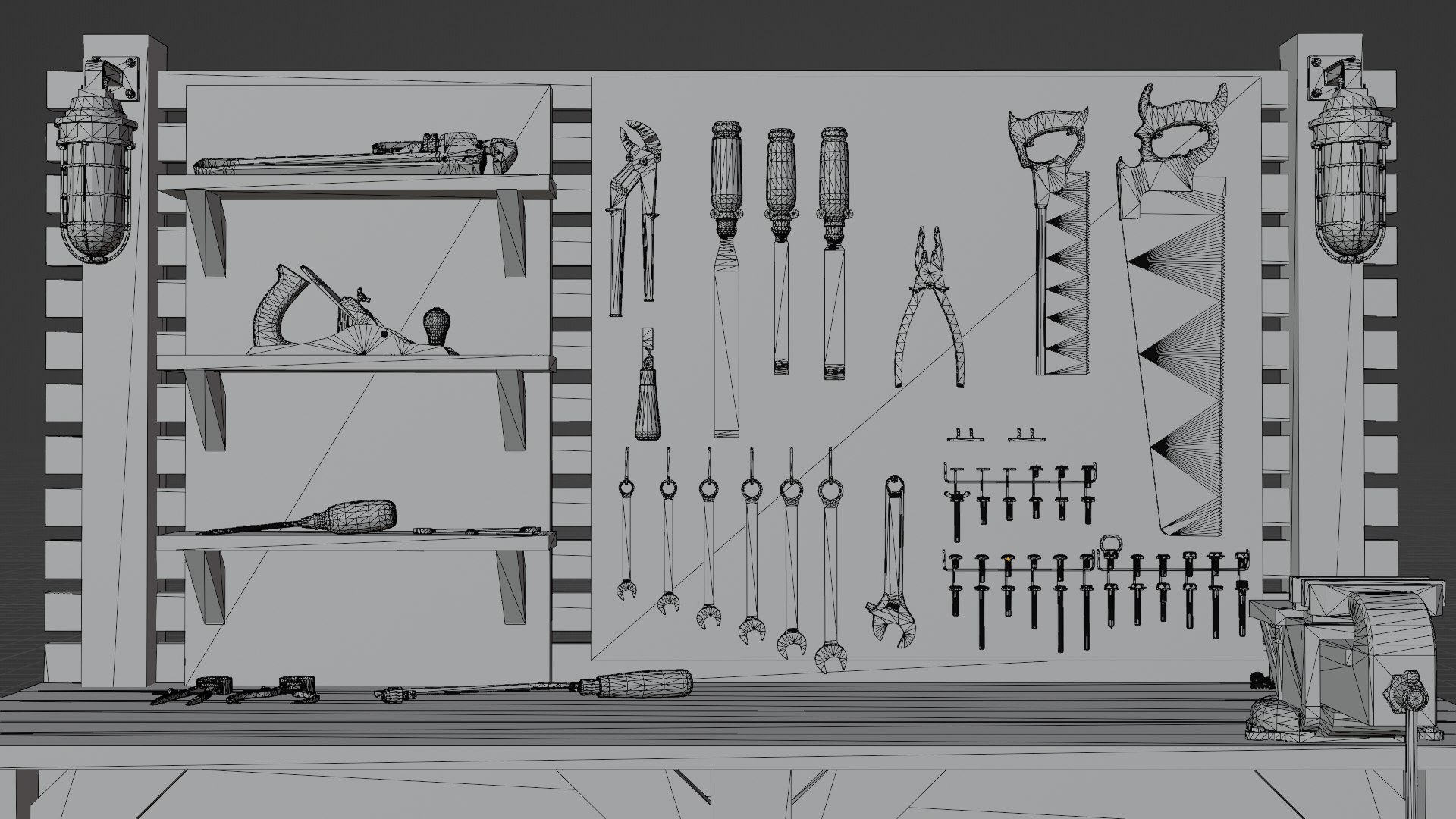 3D Model Workshop Table - TurboSquid 2182763