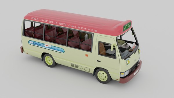 modelo 3d Minibús rojo de Hong Kong - TurboSquid 1991693