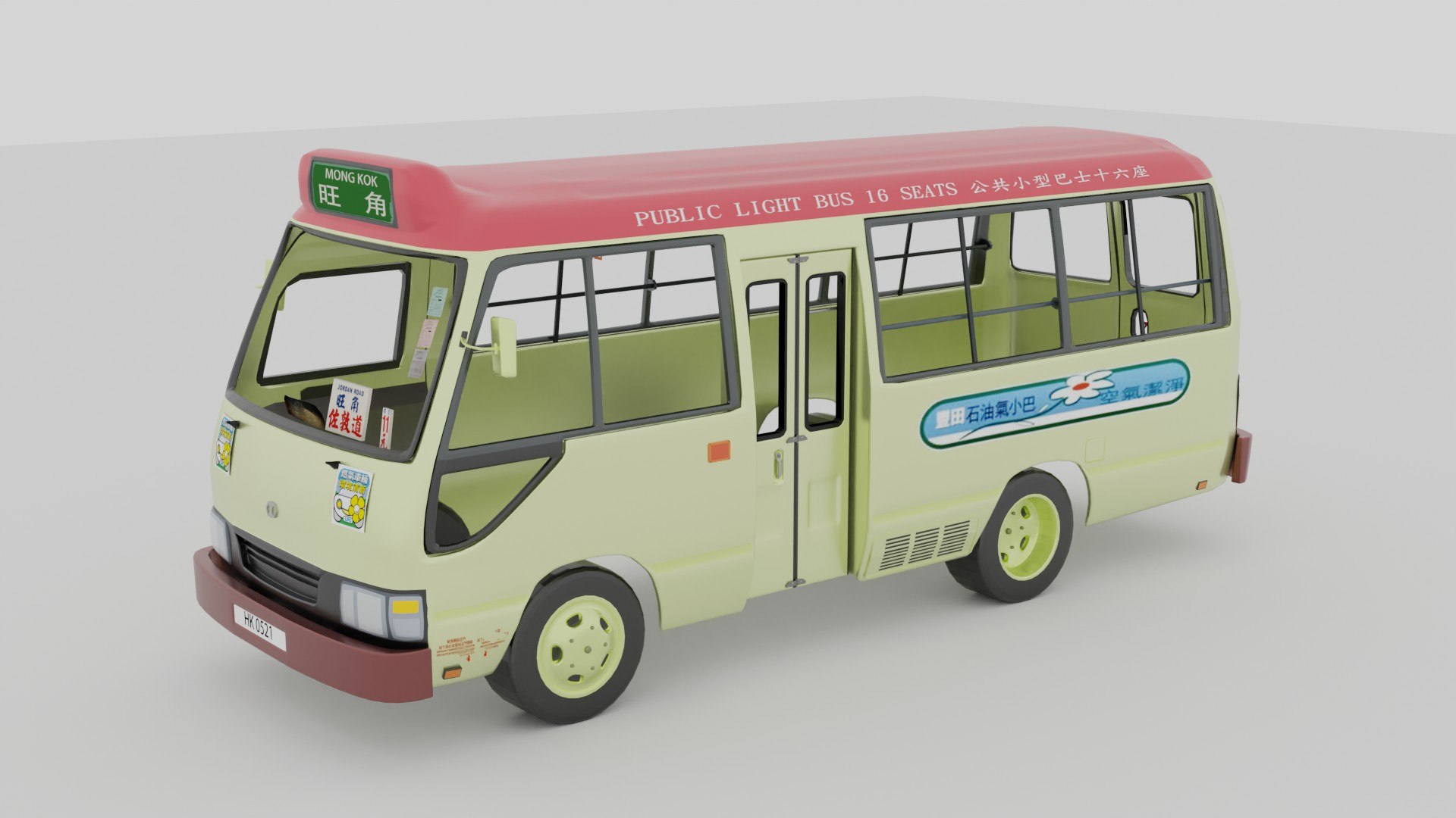 Hong Kong Red Mini Bus 3D Model - TurboSquid 1991693