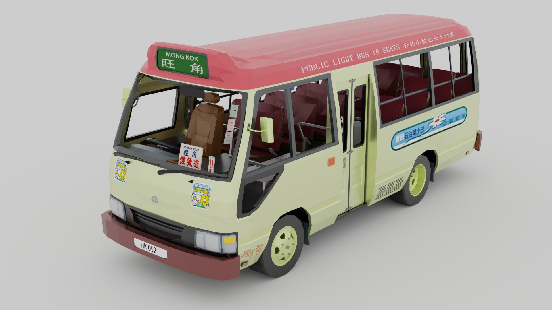 Hong Kong Red Mini Bus 3D model - TurboSquid 1991693