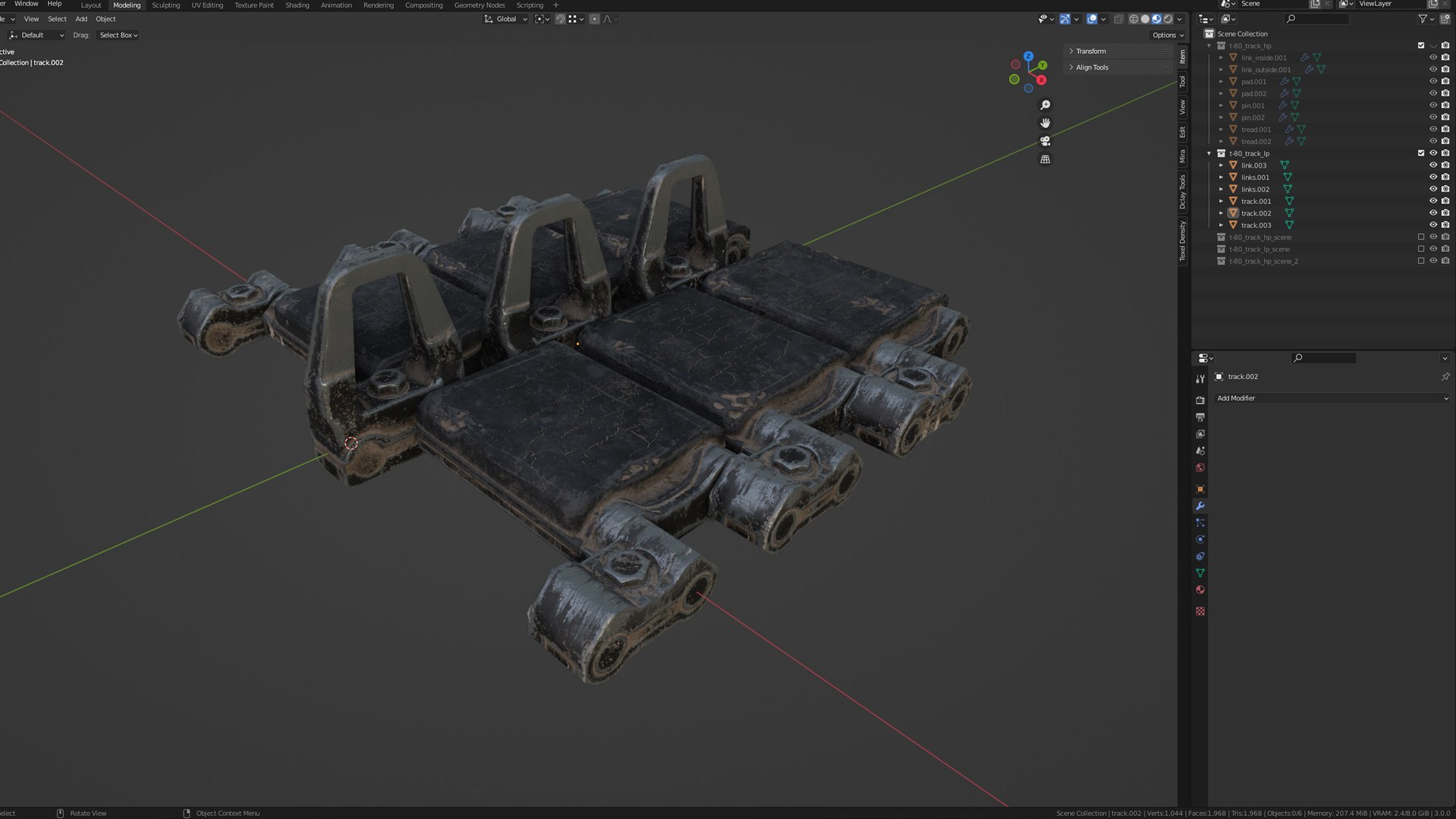 3D T-80 Tank Tracks Model - TurboSquid 1845331