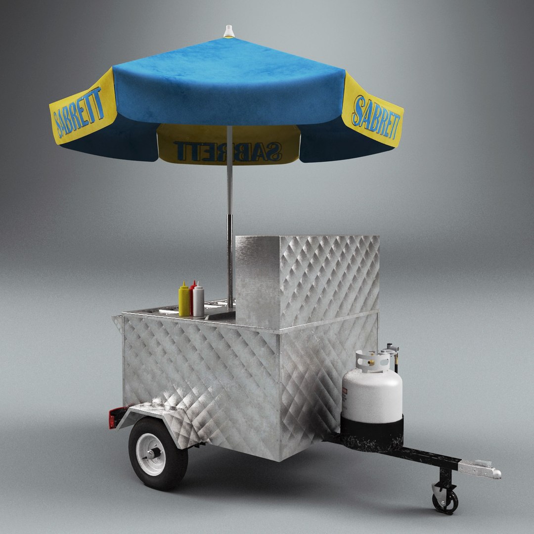 Hot Dog Cart V3 3d Model