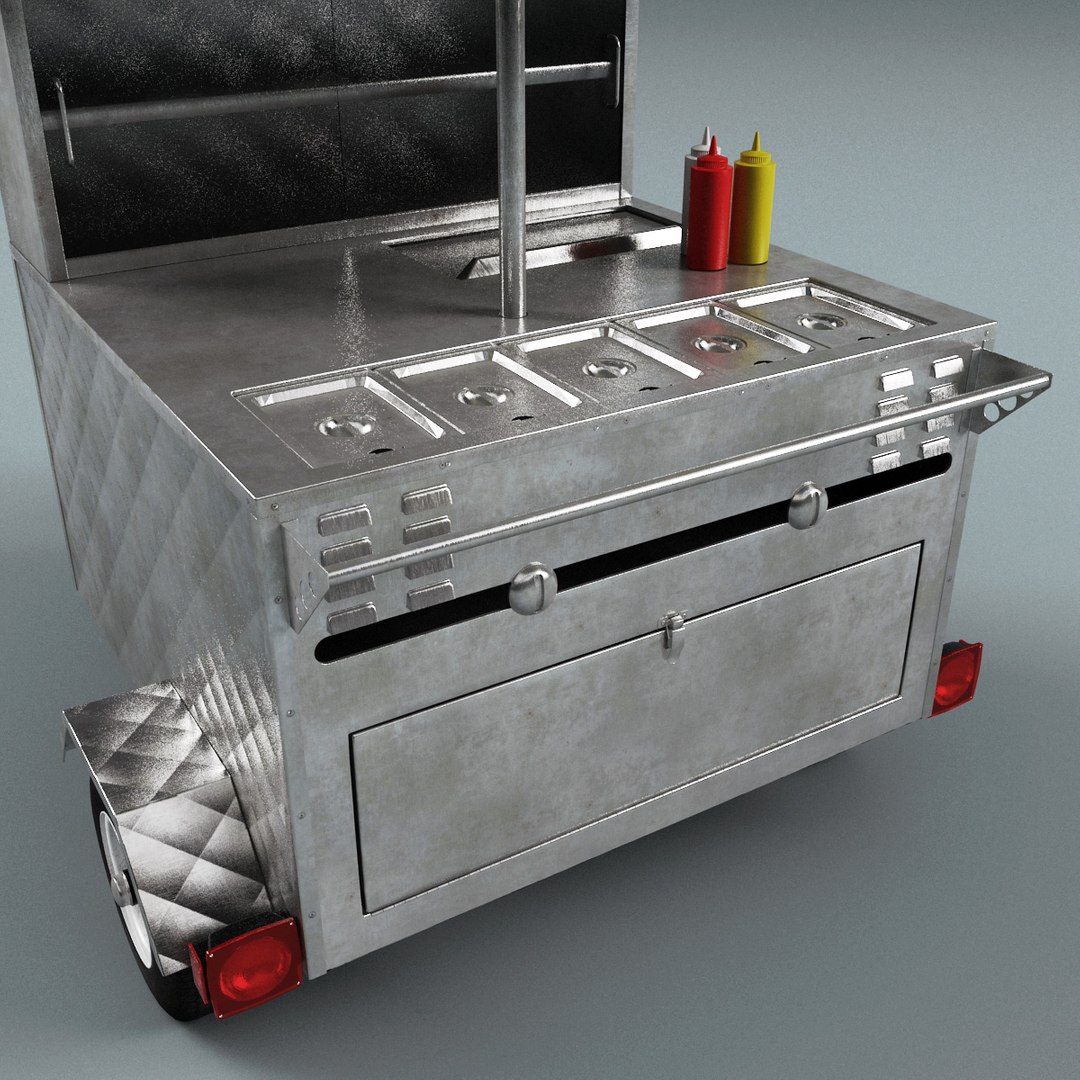 Hot Dog Cart V3 3d Model