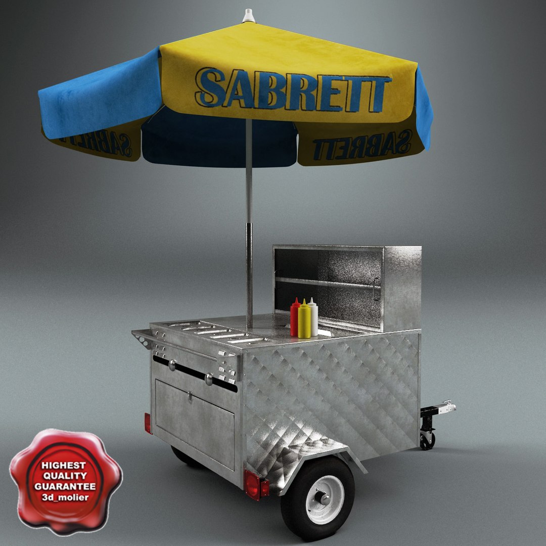 hot dog cart v3 3d model
