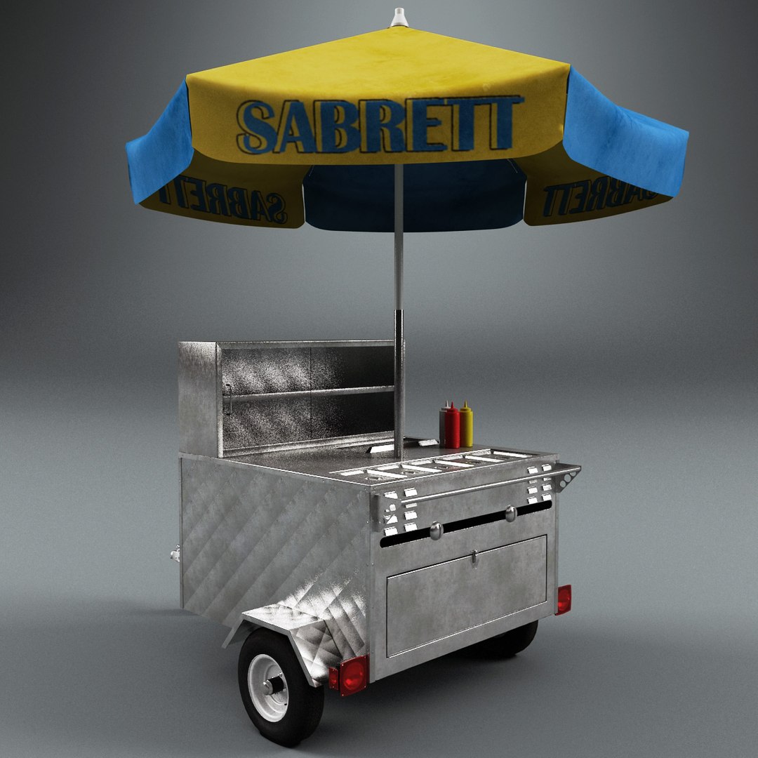 Hot Dog Cart V3 3d Model
