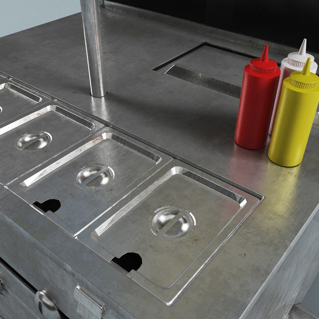 Hot Dog Cart V3 3d Model