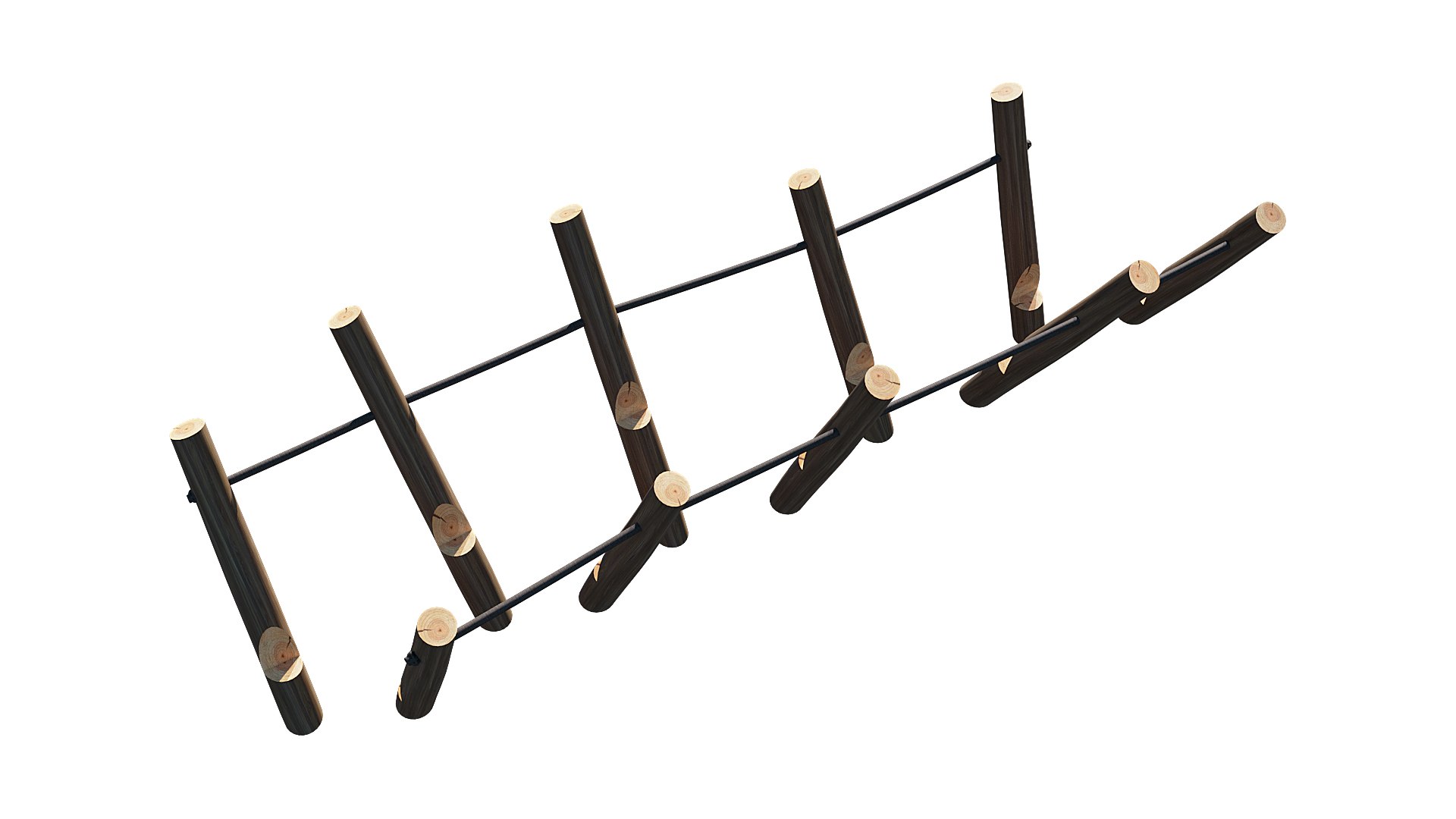 3D Playground Wooden Log Balance Beam Model - TurboSquid 1720511