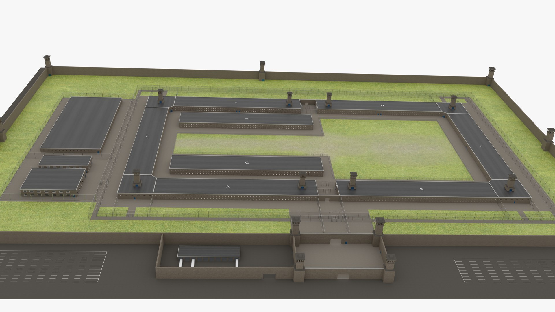 Prison with Interior(1) 3D Model - TurboSquid 1723186