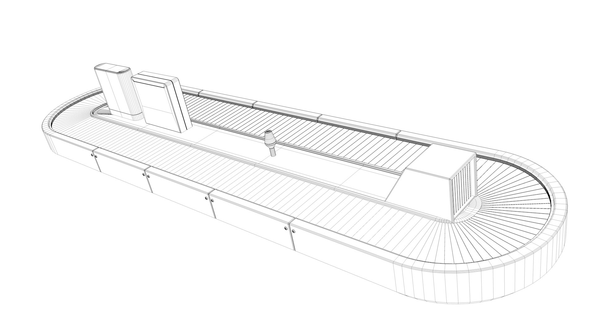 3D Airport Baggage Carousel Model - TurboSquid 1760916
