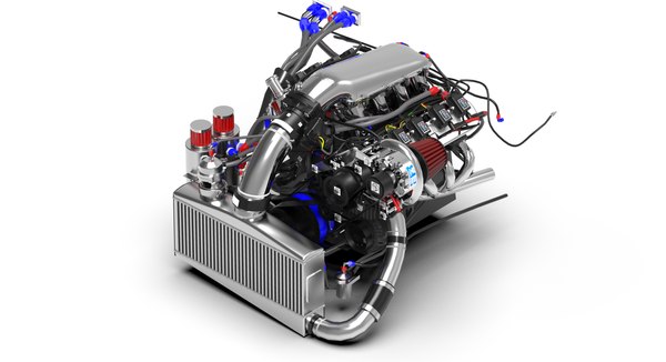 modelo 3d Motor V8 Procharger del Chevy LS X - TurboSquid 2307757