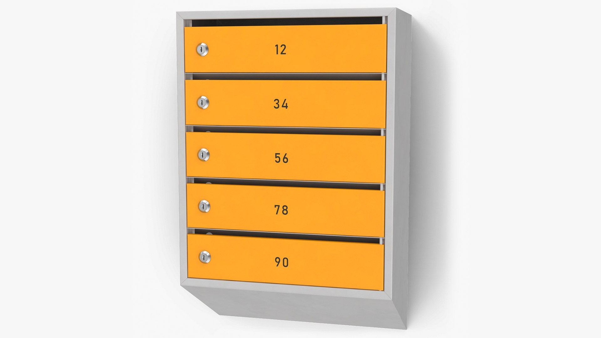 3D model Five Apartment Mailboxes Block - TurboSquid 2004685