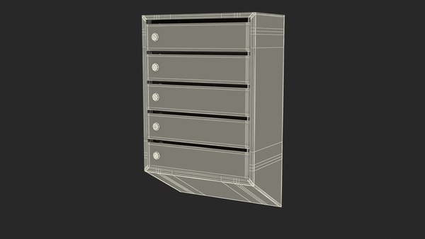 modelo 3d Five Apartment Mailboxes Block - TurboSquid 2004685