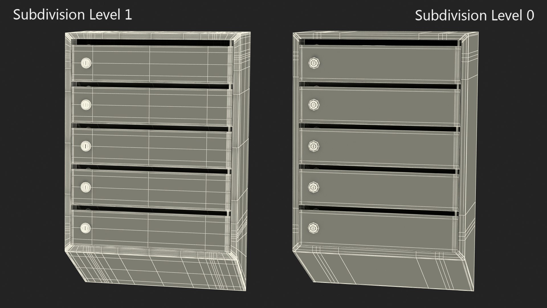 3D model Five Apartment Mailboxes Block - TurboSquid 2004685