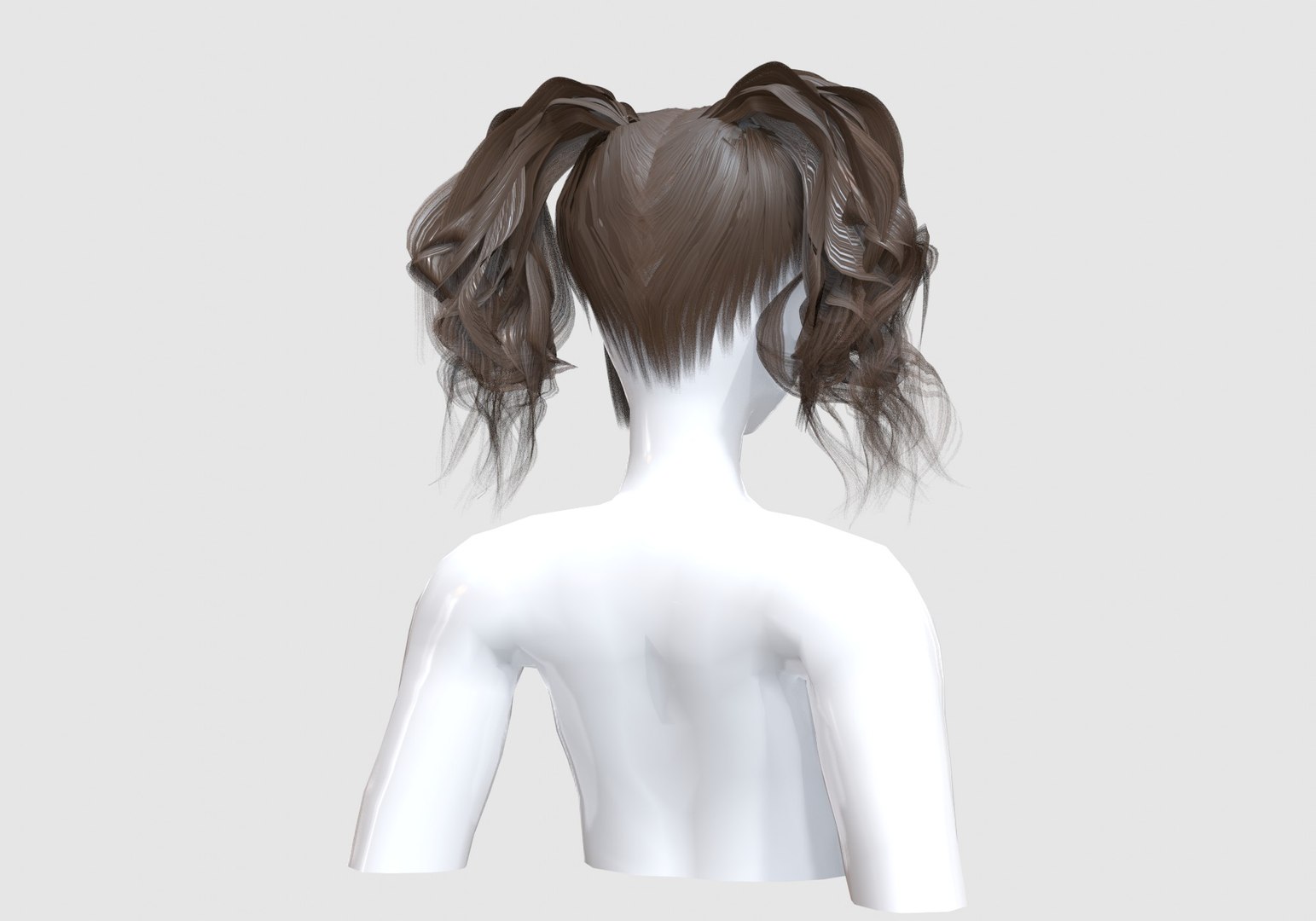 3D Ponytails Female Hair - TurboSquid 1961195