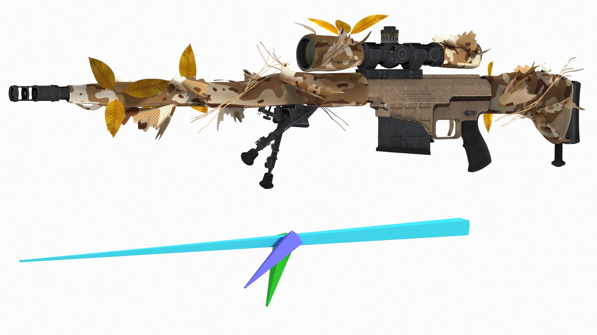 3D model Sniper with Barrett 98 Bravo Rigged - TurboSquid 1991698