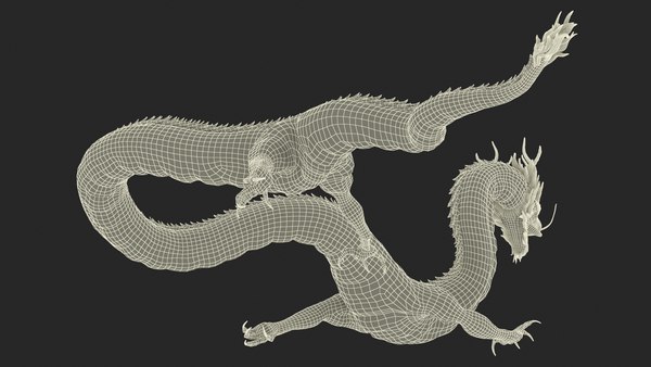 modèle 3D de Créature Mythique Dragon Asiatique Bleu Volant ...