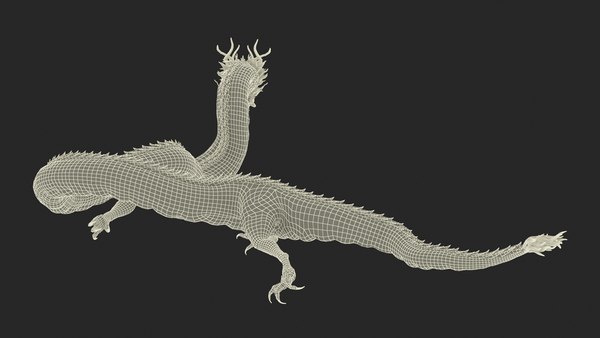 modèle 3D de Créature Mythique Dragon Asiatique Bleu Volant ...