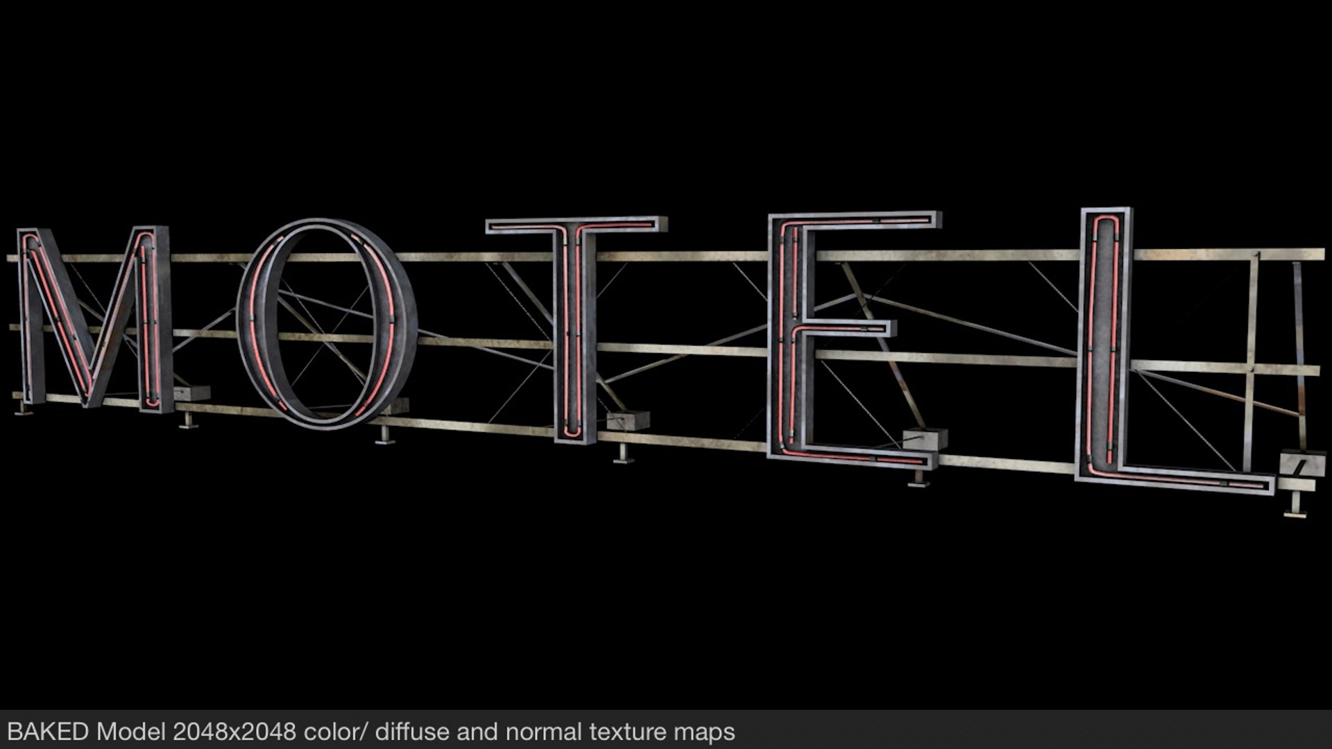 3d neon sign model