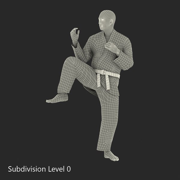 japanese karate fighter black 3d model