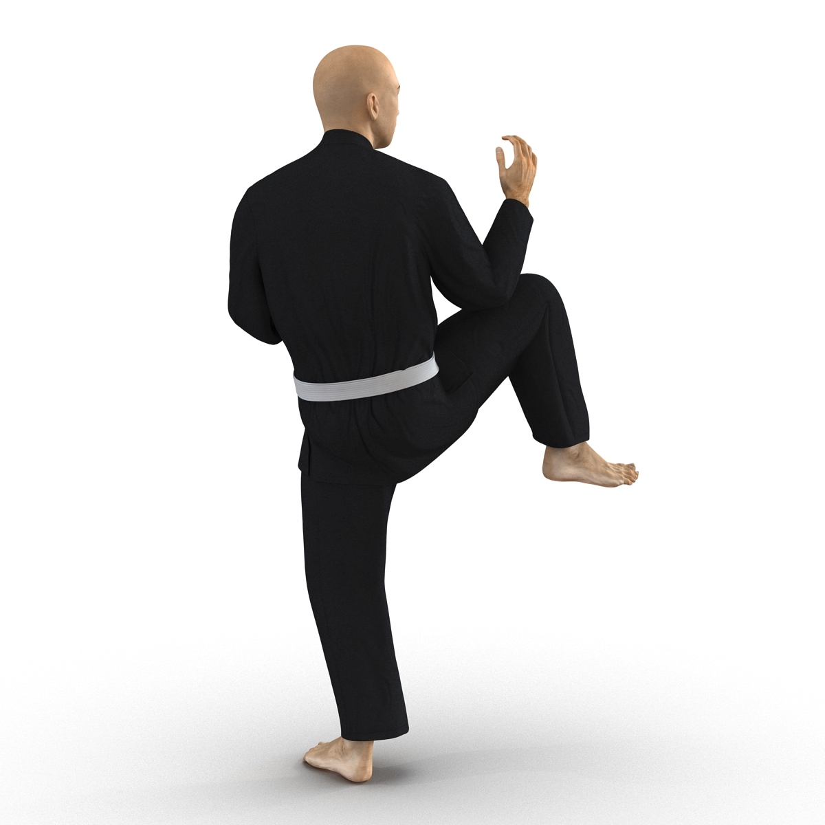 japanese karate fighter black 3d model