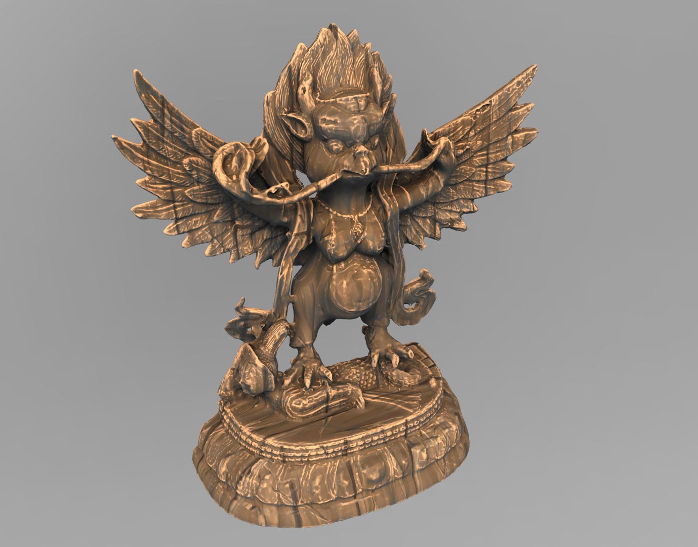 Cartoon Garuda Statue 3d Obj