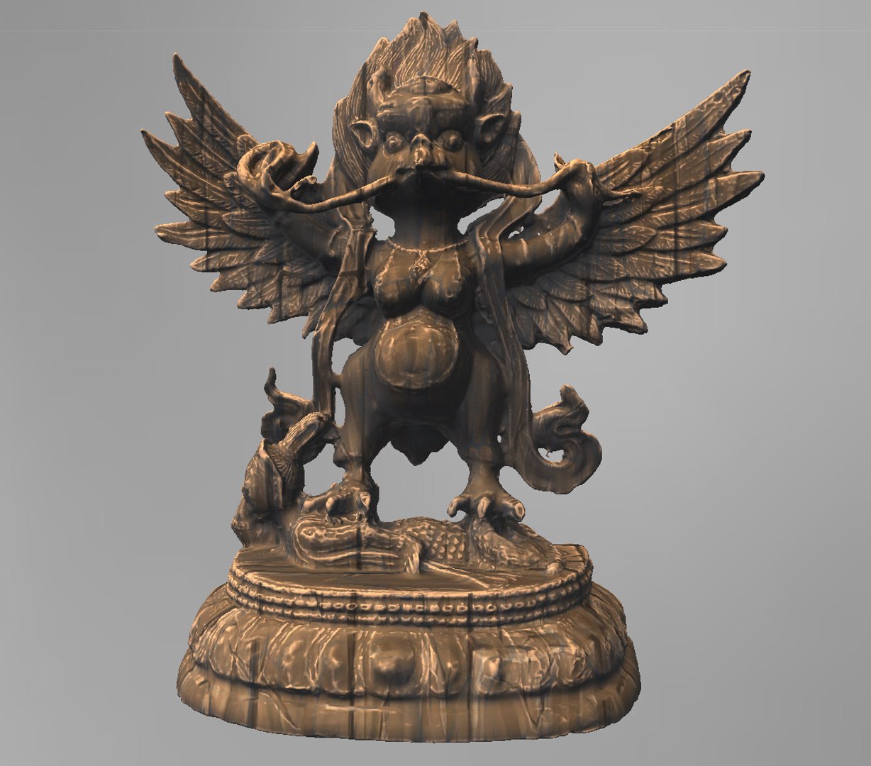 Cartoon Garuda Statue 3d Obj