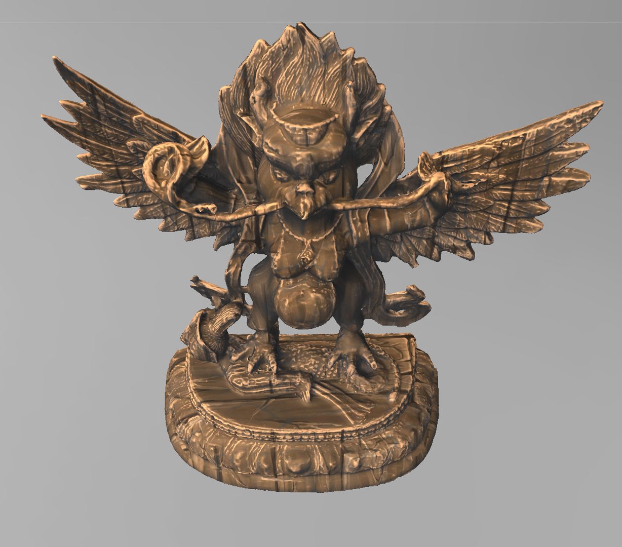 Cartoon Garuda Statue 3d Obj