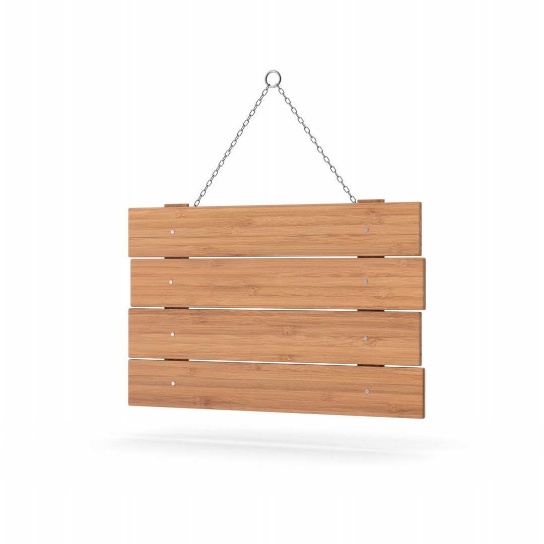 3D Hanging Wooden Board Model - TurboSquid 2001604