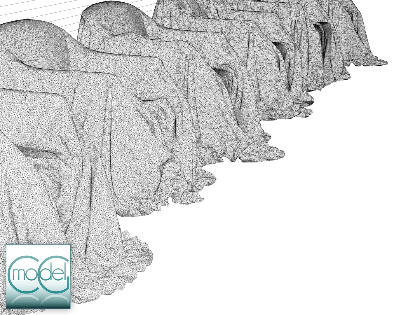 Couch Covered Cloth 3d Model