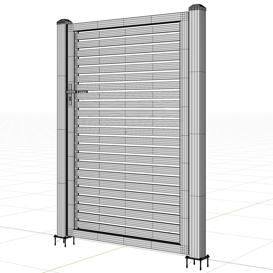 3D Aluminum Walkway Gate - Model 2 - 6cm - - TurboSquid 2058858