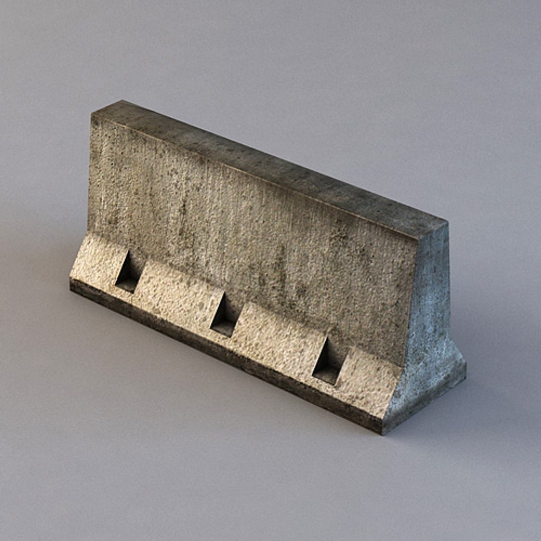 3d Concrete Barrier Road Block