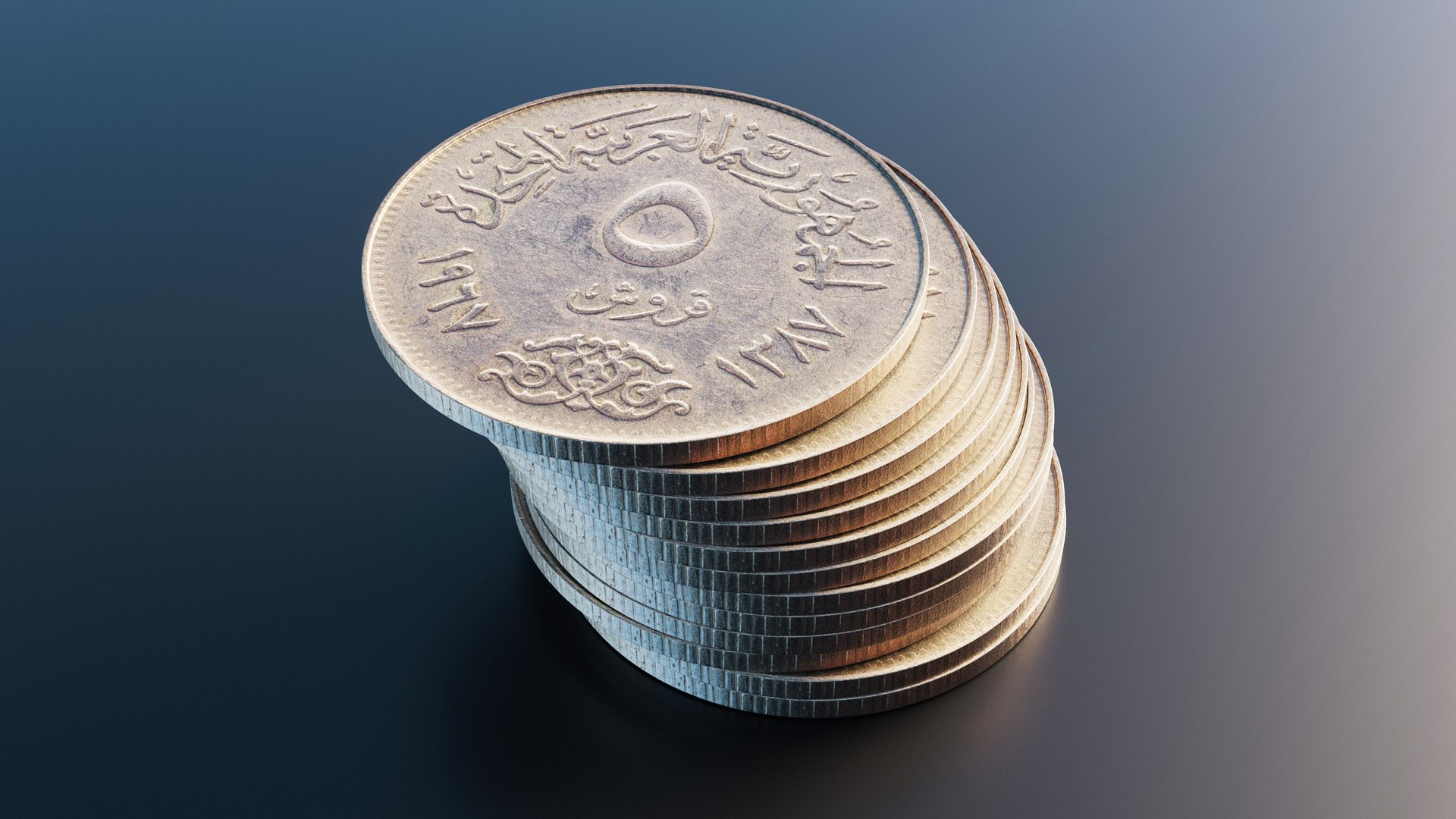 Egyptian 5 Piastres Coin 3D Model - TurboSquid 2404676