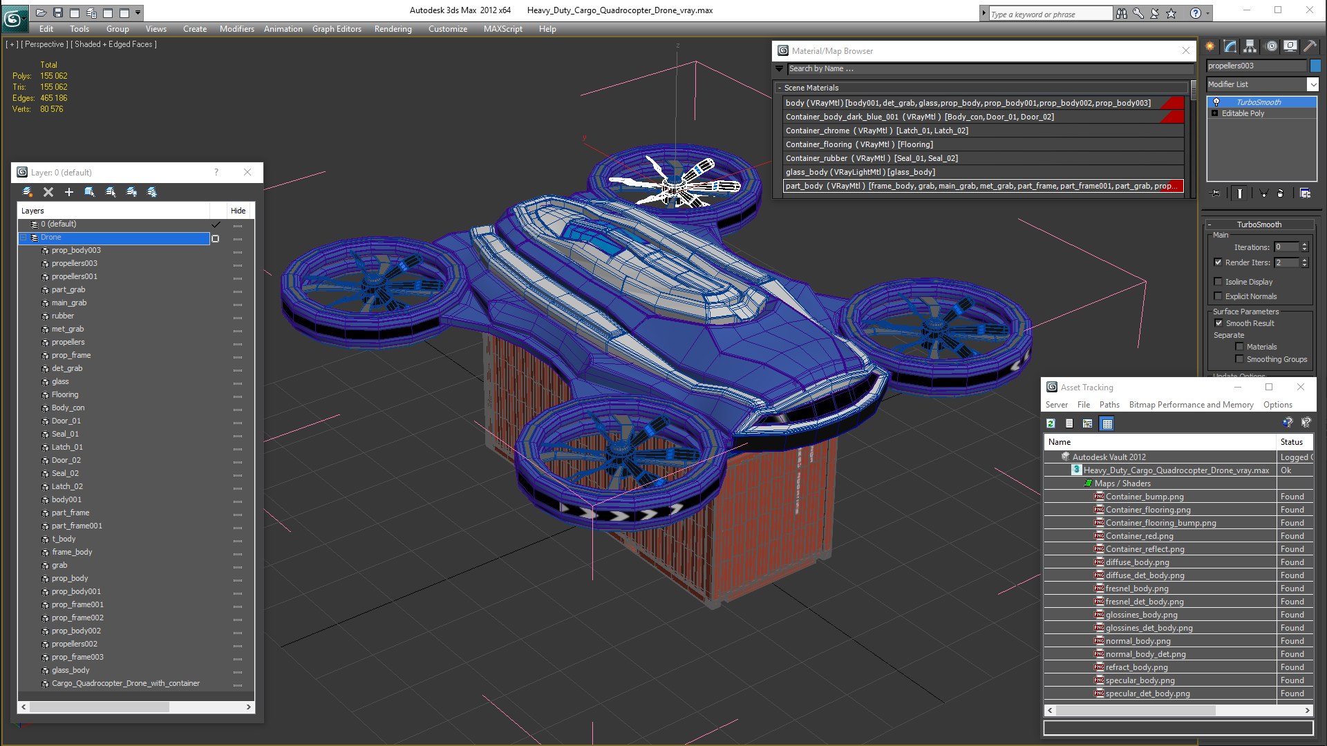 Heavy Duty Cargo Quadrocopter 3D Model - TurboSquid 1486879
