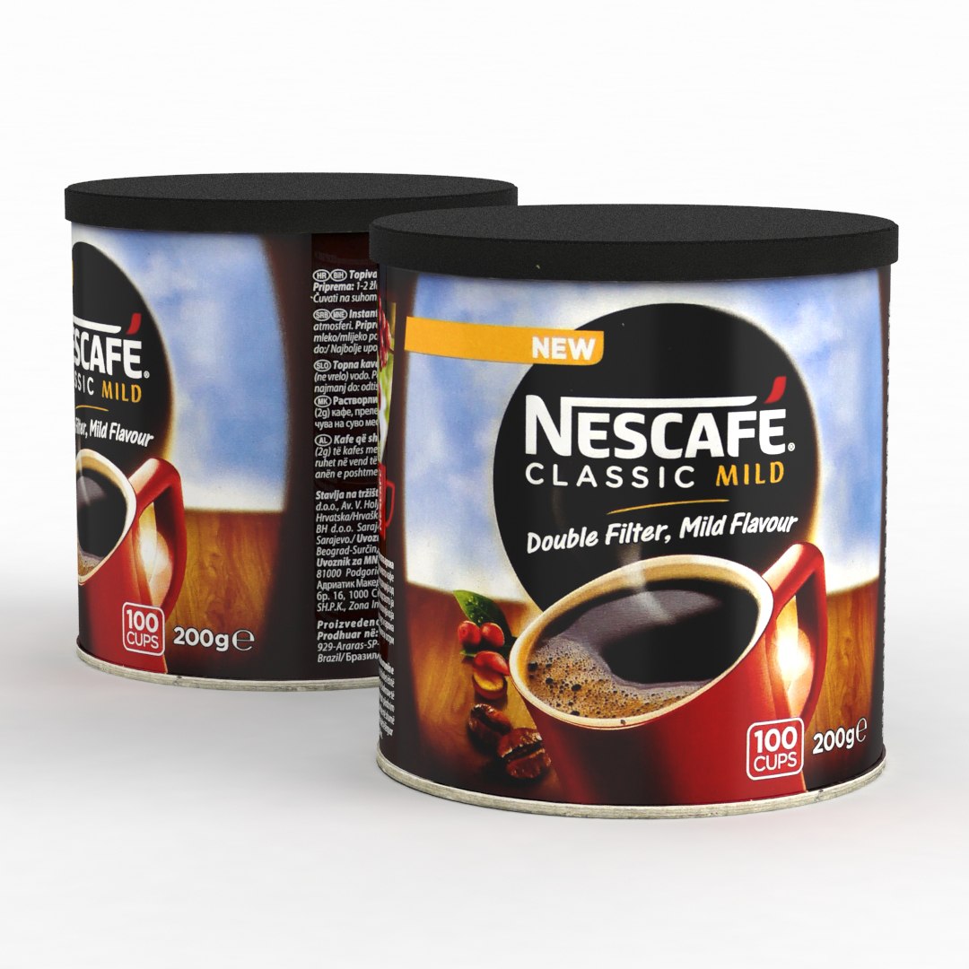 3D Coffee Can Nescafe Classic Mild 200g 2021 model - TurboSquid 1795344