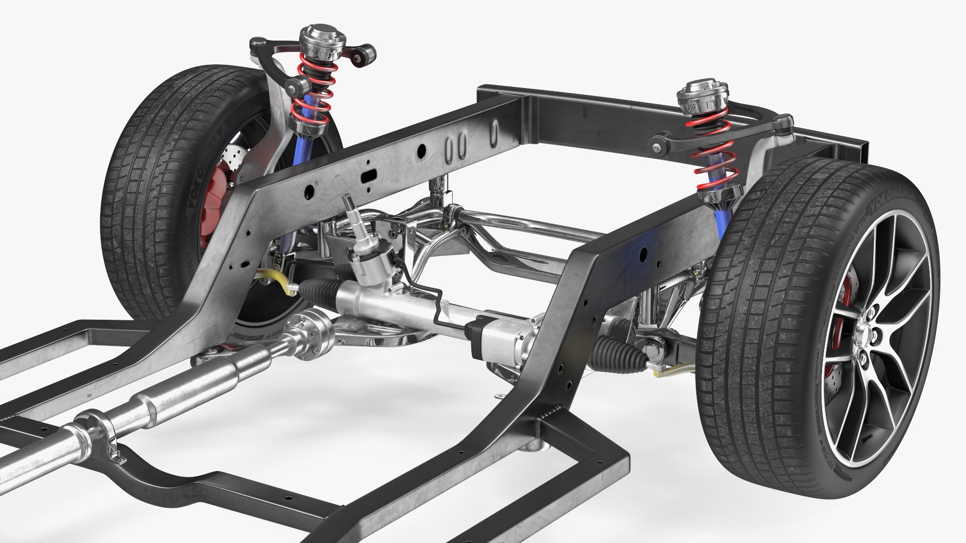 3D Car Frame With Wheels Model - TurboSquid 2209174