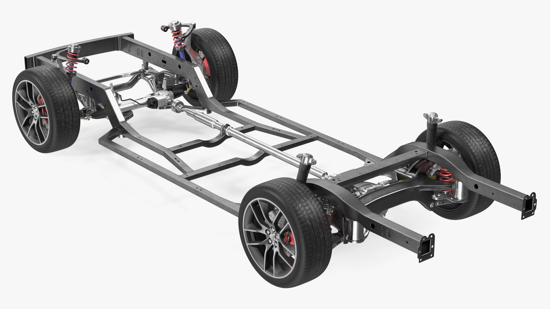 3D Car Frame With Wheels Model - TurboSquid 2209174
