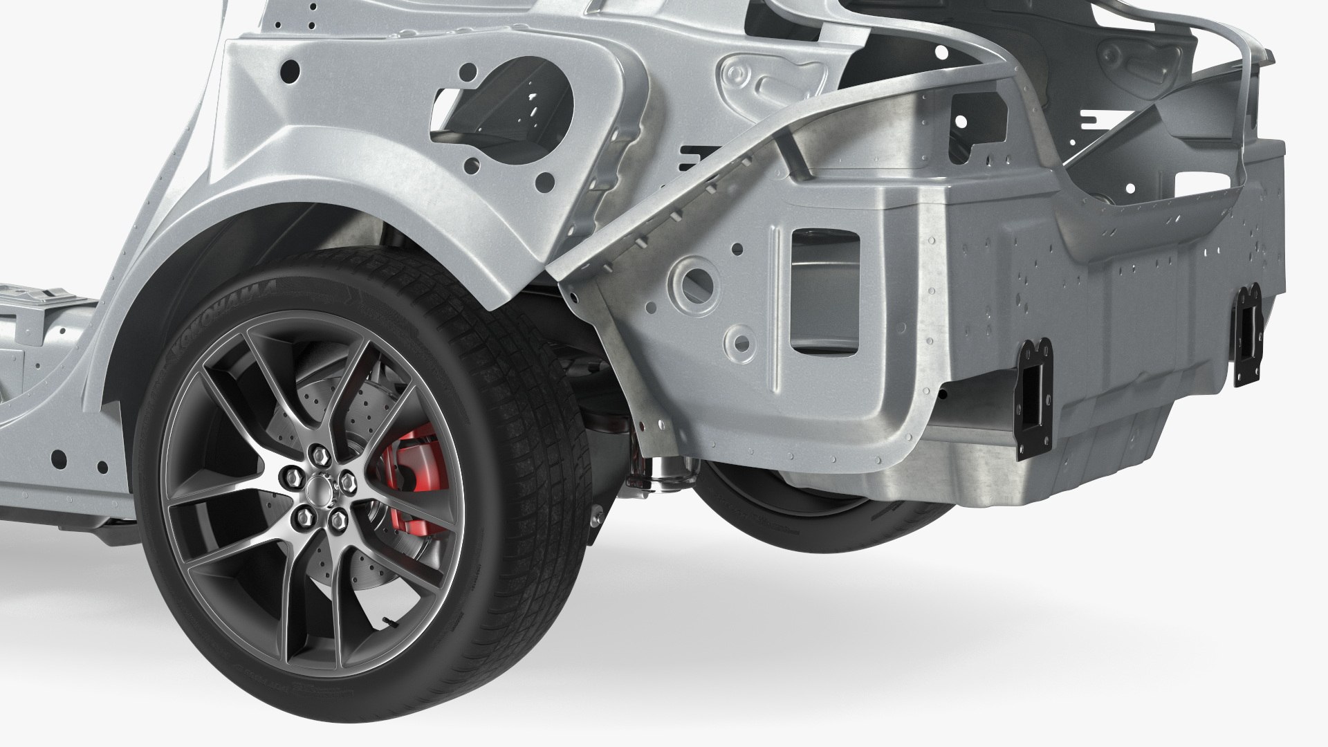 3D Car Frame With Wheels Model - TurboSquid 2209174