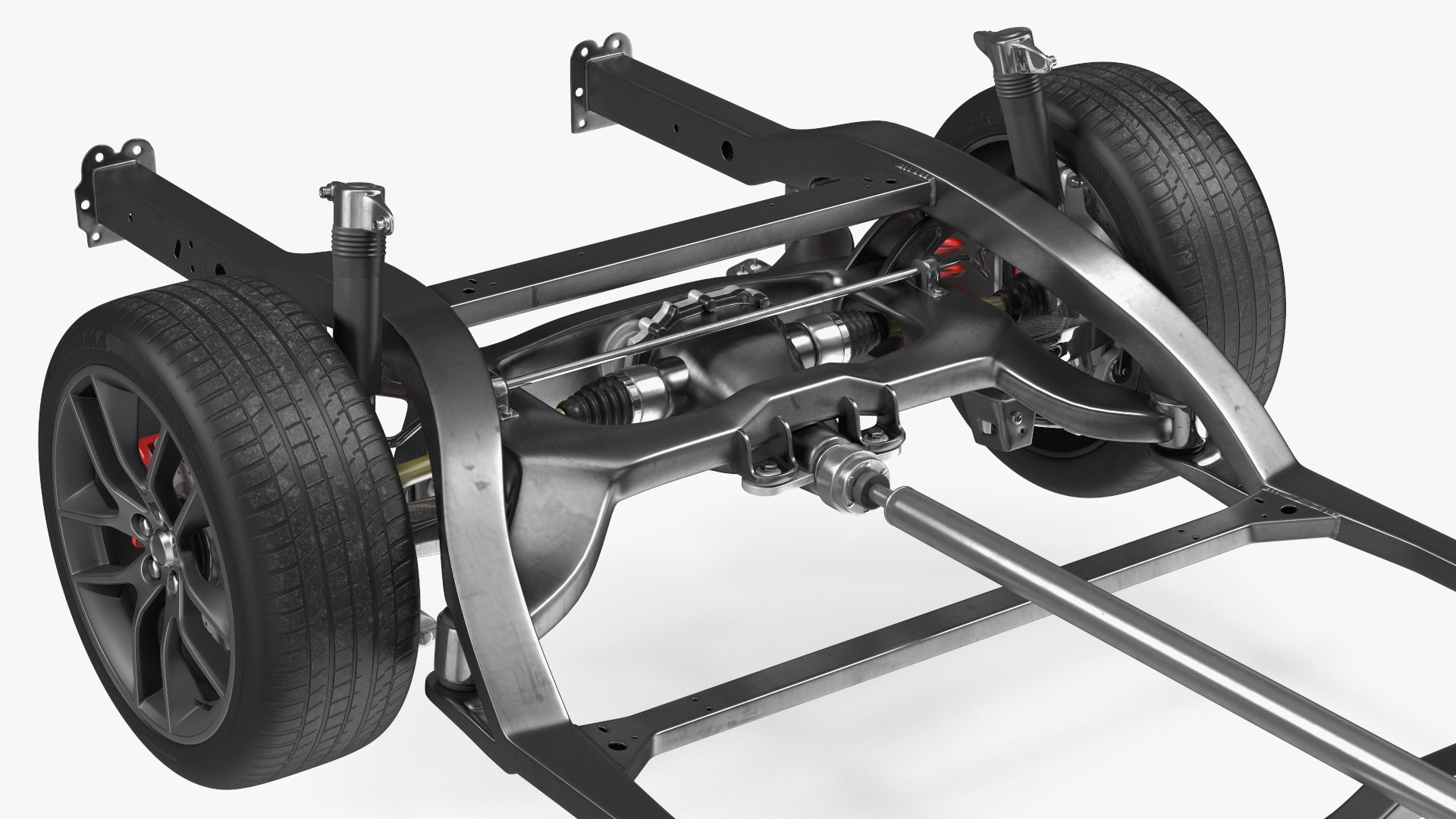 3D Car Frame With Wheels Model - TurboSquid 2209174