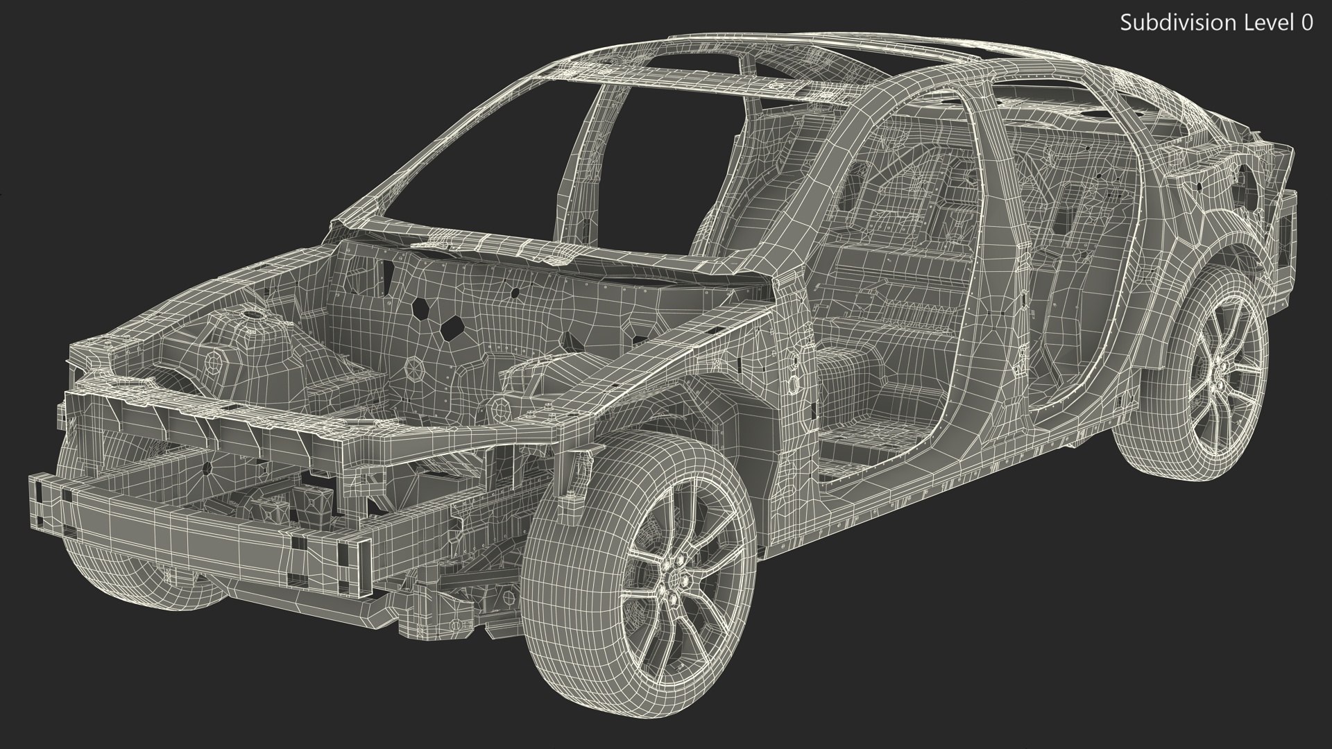 3D Car Frame With Wheels Model - TurboSquid 2209174