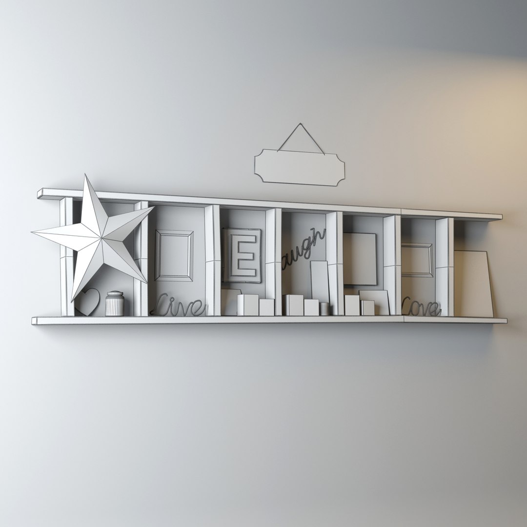 3d model decoration shelf