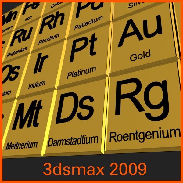 periodic table elements 3d model