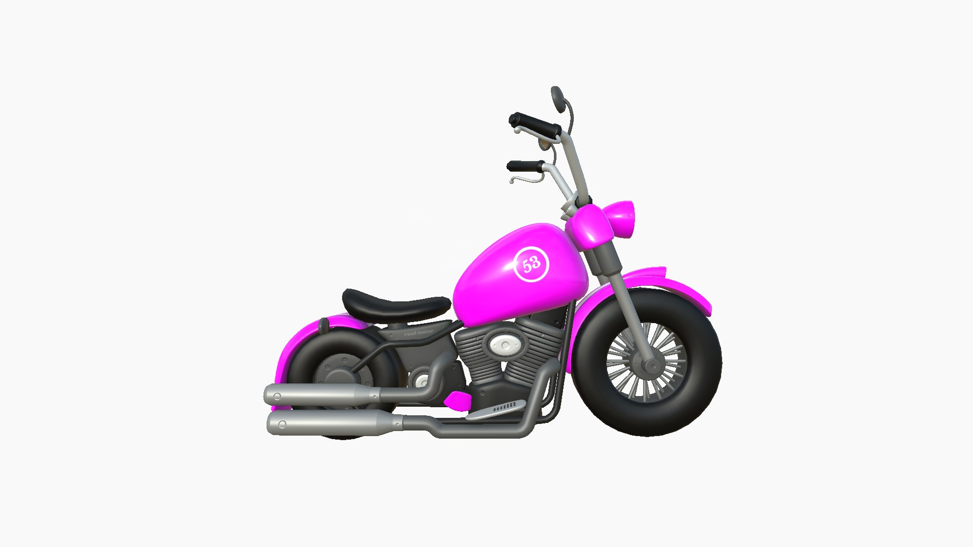 3D Motorcycle Cartoon A05 Pink - Custom Vehicle Design - TurboSquid 1909319