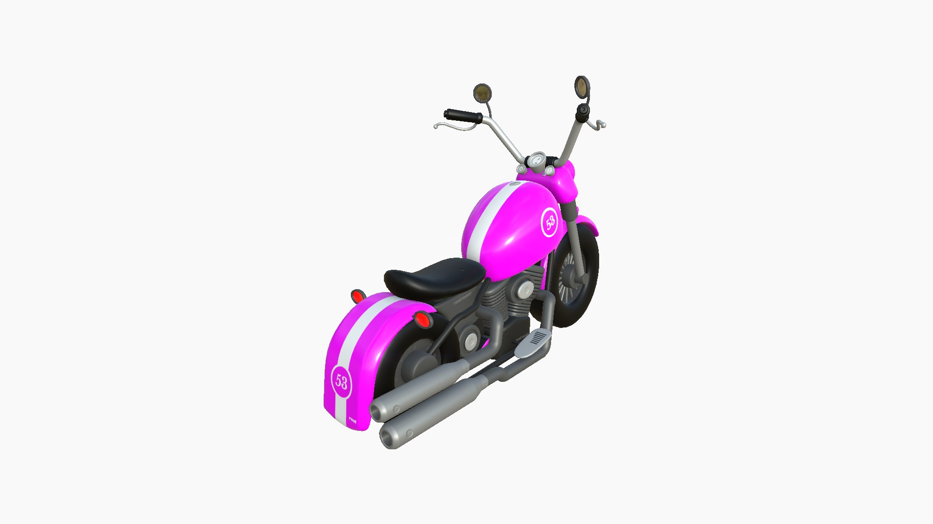 3D Motorcycle Cartoon A05 Pink - Custom Vehicle Design - TurboSquid 1909319