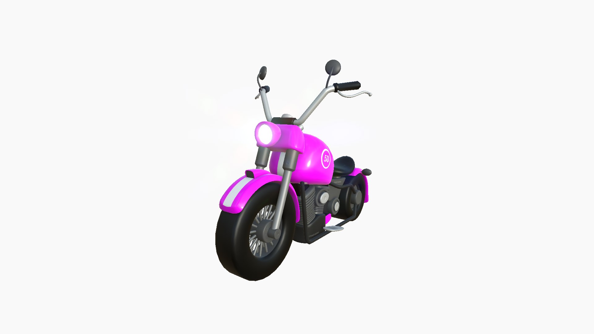 3D Motorcycle Cartoon A05 Pink - Custom Vehicle Design - TurboSquid 1909319