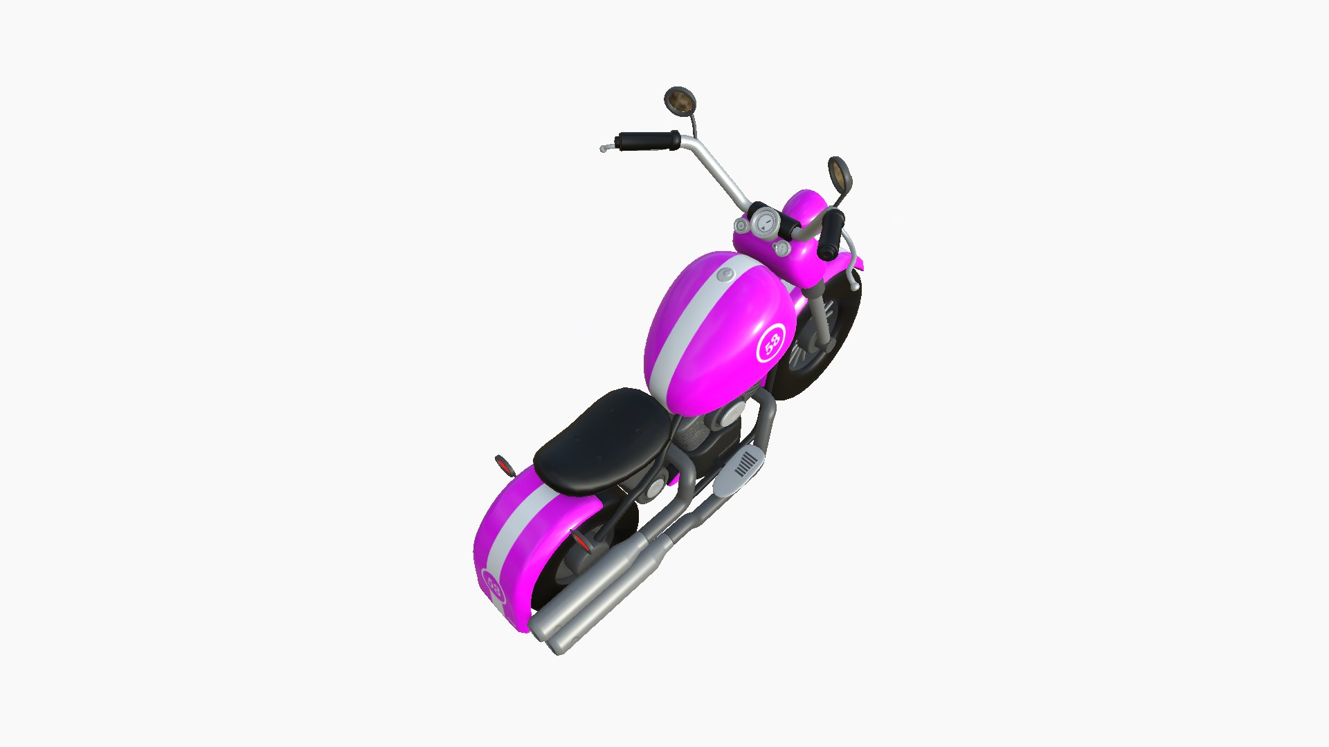3D Motorcycle Cartoon A05 Pink - Custom Vehicle Design - TurboSquid 1909319